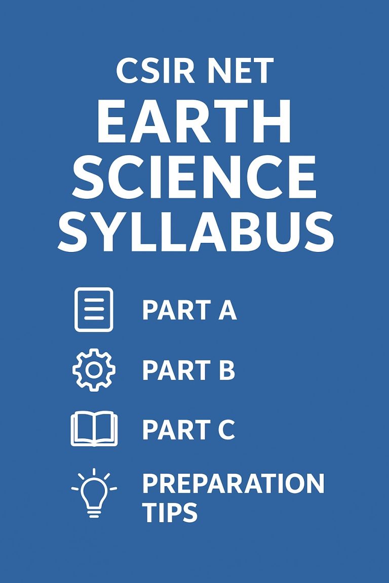 CSIR NET Earth Science Syllabus : Download PDF, Unit-wise Syllabus