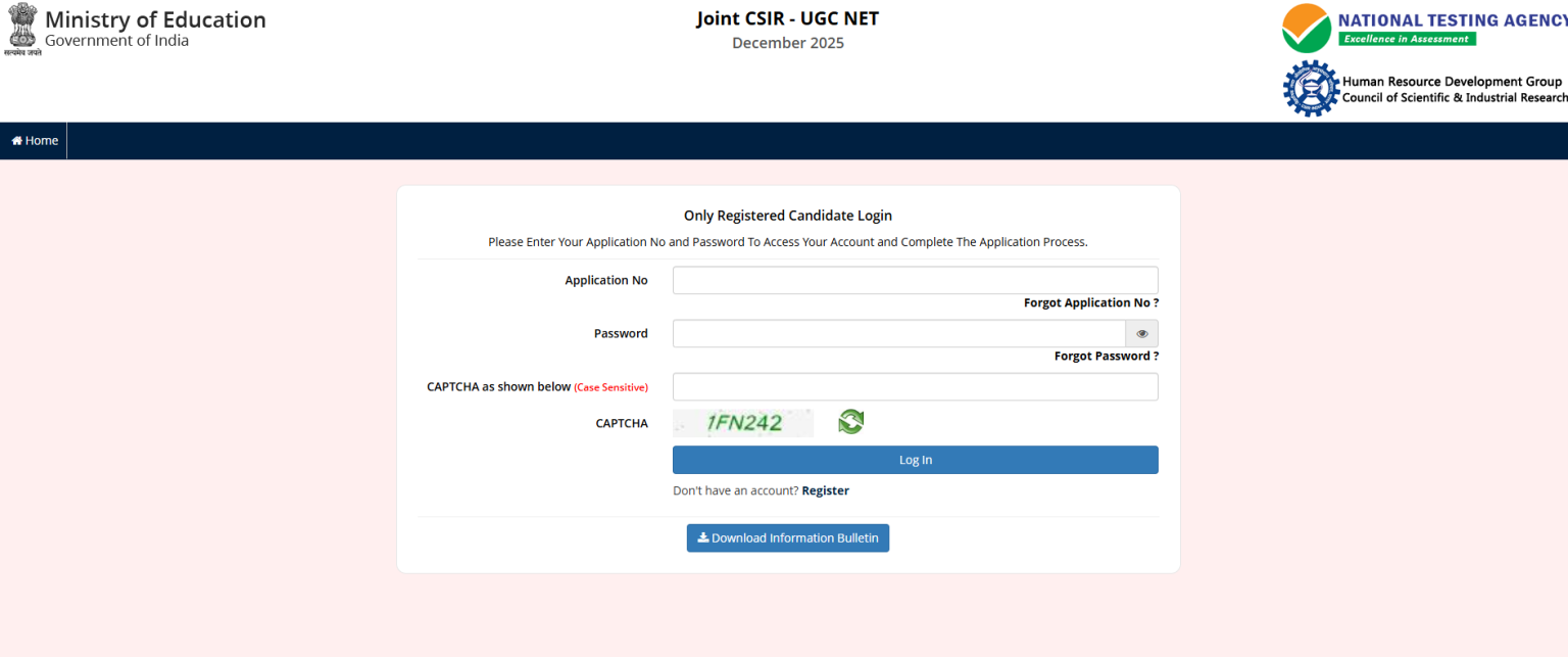 CSIR NET Login : Official website, Application Link, Registration Fees ...